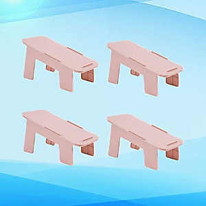 FALOME 4pcs Shoe Slots Organizer Stackable Shoe Stacker Plastic Double Deck Shoe Rack Holder Boot Stand Dividers Space Saver for Closet Organization (Color : Pink)