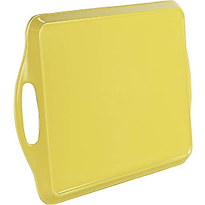 Reston Lloyd Calypso Basics Melamine Serving/Ottoman Handles, Rectangular Tray, Lemon