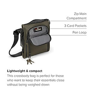 TUMI Alpha Pocket Bag - Women's & Men's Everyday Crossbody Bag - Includes Adjustable Shoulder Strap - For Business & Travel - Olive Night