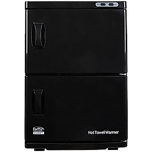 ForPro Expert Double Hot Towel Warmer, 46L Extra Large Capacity, Holds 48 Towels, Rust Resistant Towel Heater with Stainless Steel Racks, 25.5” H x 17.75” W x 11” D, Black