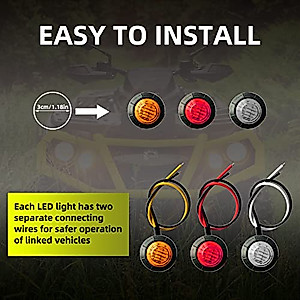 Universal ATV UTV Turn Signal Kit,SXS Street Legal Kit with Turn Signal Light Rocker Switch Flasher Relay Fuse Line LED Lightsfor SXS Dirt Bike Polaris RZR Can-Am Kawasaki Motorcycle