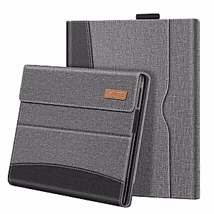 Fintie Case for Microsoft Surface Pro X (2021/2020/2019) - Multiple Angle Viewing Portfolio Business Cover with Pocket for 13 Inch New Surface Pro X, Compatible w/Type Cover Keyboard, Gray
