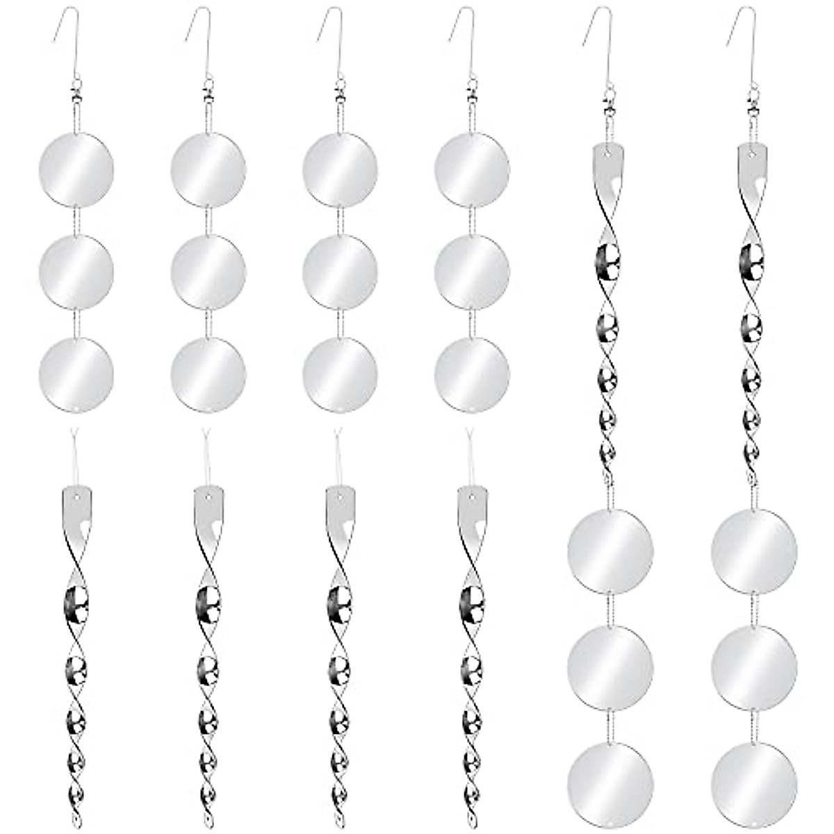 Upgraded Bird Scare Devices, 3.9 Inch Large 18PCS Reflective Discs Set + 6PCS Bird Scare Rods, Double-Sided Bird Reflectors Keep All Birds Away Woodpeckers Pigeons from Your House Garden Boat