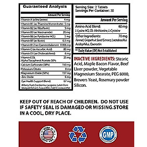 I LOVE MY PETS LLC Dog Eye Supplement - Dog Eye Health Complex - Premium Formula - Vet Recommended - Dog Lutein - 1 Bottle (60 Treats)