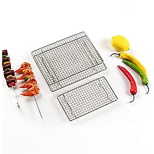 InBlossoms 304 Stainless Steel Cooling Rack Versatile Baking Rack Heat Resistant Rust Proof Sturdy Grate 5.9"*5.9"