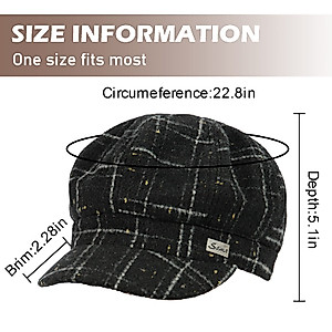 Women Wool Newsboy Hats Cabbie Hat Beret Paperboy Tweed Baker Boy Cap
