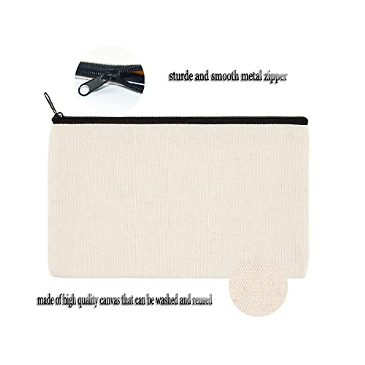 14Pieces 8 x 5 Inch Blank Craft DIY Canvas Bags with 20 Pieces 12x 10inch Black Heat Transfer Vinyl Canvas Makeup Bag Multipurpose Travel Toiletry Pouch Cosmetic Pen Bag (34Pieces…