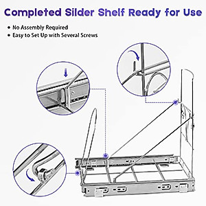 Zikopomi Kitchen Shelf for Pull Out Trash Can Under Cabinet, Pull Out Slider for Kitchen Trash Can Under The Sink - Trash Can Not Included