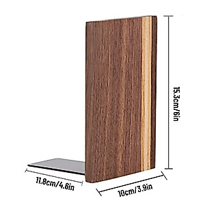 SZYAWsd File Sorters Heavy Duty Bookend Wooden Bookend with Metal Base Magazines Books Display Holder