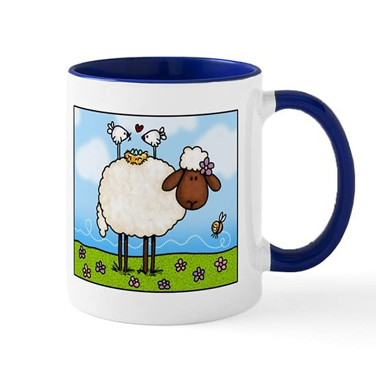 CafePress Spring Sheep Mug Ceramic Coffee Mug, Tea Cup 11 oz