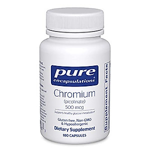 Pure Encapsulations Chromium (Picolinate) 500 mcg | Hypoallergenic Supplement for Healthy Lipid and Carbohydrate Metabolism Support* | 180 Capsules