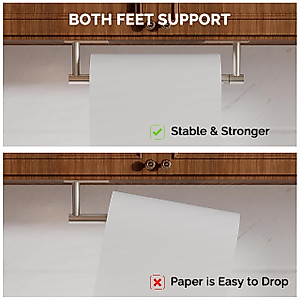 WZKALY Paper Towel Holder Under Cabinet, Adhesive Paper Towel Holder Self-Adhesive or Wall Mounted SUS304 Stainless Steel for Kitchen Bathroom Farmhouse Barbecue Laundry (Sliver)