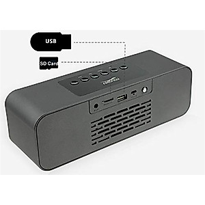 Portable Bluetooth Stereo Speaker, with 2X5W Dual Acoustic Drivers,FM Radio & Handsfree Speakerphone, Slots for Micro SD Card & USB & AUX, for Smart Phone, MP3, iPad, Tablet & More