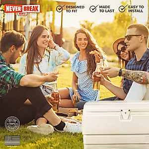 NeverBreak Parts - Igloo Cooler Replacement Parts - Small White Kit (2 Hinges, 1 Latch with Post and Screws) | High Strength Igloo Cooler Hinges Replacement with Latch