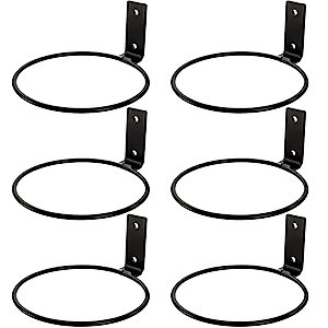 Fasmov 6 Pack 6 inch Flower Pot Holder Ring Wall Mounted Flower Pot Holder Ring Plant Hanger, Wall Bracket for Indoor and Outdoor use, Black