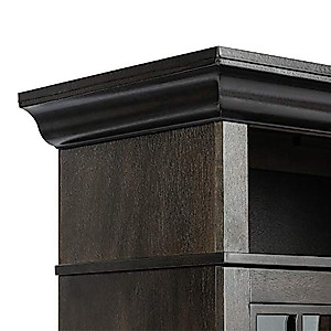 e-Flame USA Whistler Large Mantel Electric Fireplace Stove TV Stand with Media Shelves - Faux Stone Dark Oak - 66"x43"