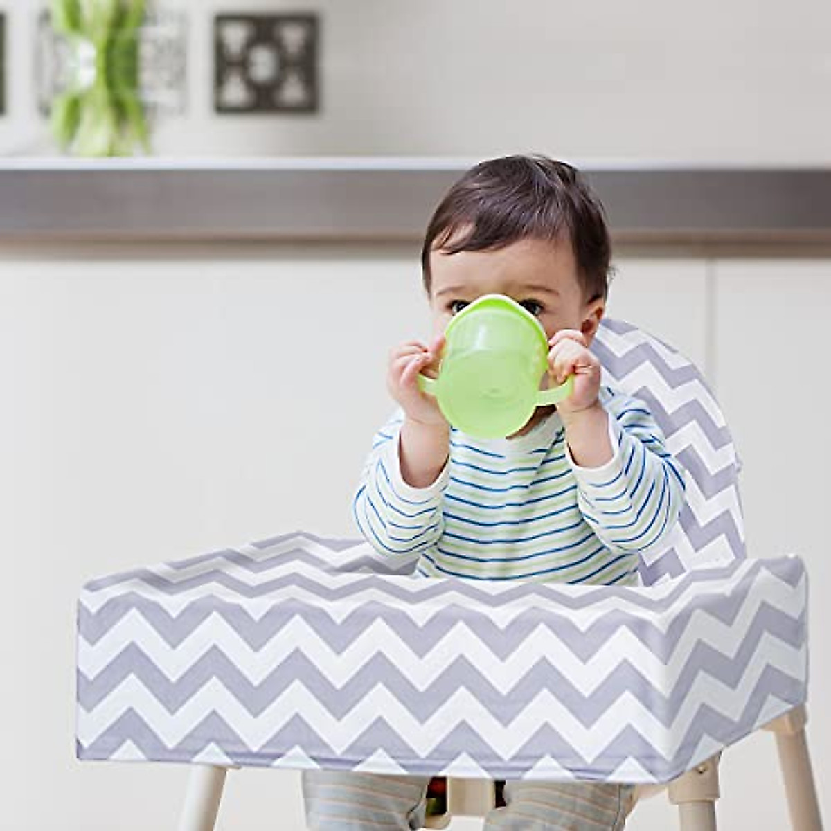 Entyle Baby Car Seat Covers - Car Seat Canopy for Boys Girls, Stretchy Breathable Nursing Breastfeeding Covers, Multifunctional Newborn Nursing Scarf, Infant Stroller/Shopping Cart Cover (Grey Ripple)