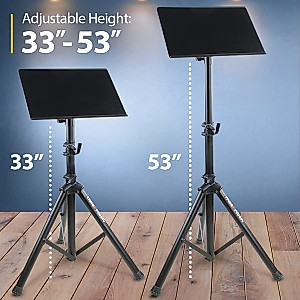 Hola! Music HPS-300B Heavy Duty Professional Multi-Purpose DJ Tripod Stand - Laptop Stand, Projector Stand, Mixer Stand and other Audio Equipment