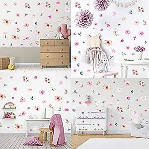 Payutou 8 Sheet 120Pcs Wall Stickers for Girls Bedroom Flower Wall Corner Decals Floral Wall Stickers Baby Girl Wall Stickers Nursery Bedroom Classroom Wall Decor