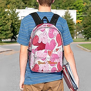 Personalized Custom Children's School Backpack, Name Customization, Men's And Women's Styles, Cartoon Dinosaurs, Hearts, Letters Patterns Outdoor Travel Custom Gift Backpack Casual Backpack (4)