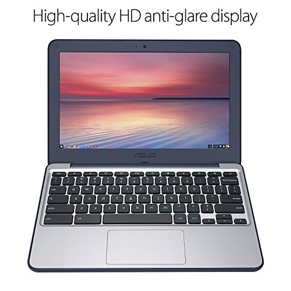 ASUS Chromebook-Laptop- 11.6" Ruggedized and Spill Resistant Design-with 180 Degree-Hinge, Intel N3060 Celeron 4GB DDR3, 32GB eMMC, Chrome OS- C202SA-YS04 Dark Blue
