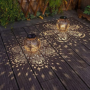 Solar Lanterns Outdoor Waterproof Garden Decorative Lights Owl Hanging Solar Lanterns for Patio, Table, Pathway, Balcony, Lawn, Yard Decor 2 Pack