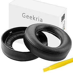 Geekria QuickFit Replacement Ear Pads for Sony Playstation Gold Wireless New Version 2018, PS4 Gold Wireless 500 Million Limited Edition Headphones Earpads, Repair Parts (Black)