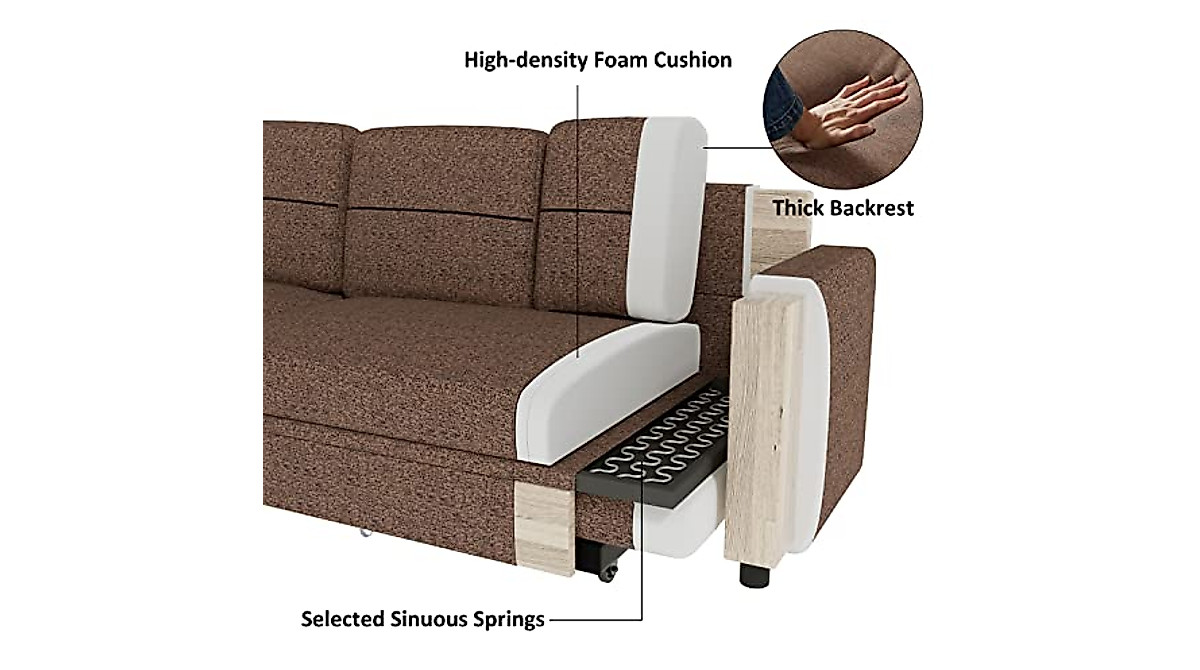 Ucloveria 82" Reversible Sectional Sleeper Sofa Bed