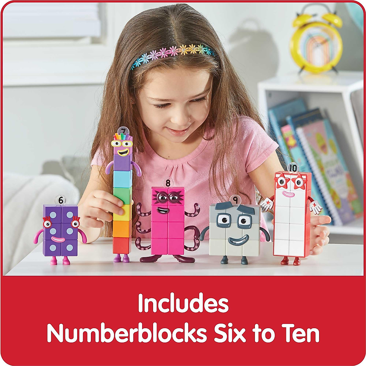 hand2mind Numberblocks Friends Six to Ten, Action Figure Set, Toy Figures, Small Figurines for Kids, Counting Blocks, Numbers for Toddlers, Math Toys, Kids Birthday Gifts, Easter Basket Stuffers