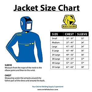 Black Stallion FRB9-30C/BS Hybrid FR Cotton/Cowhide Welding Jacket, Royal Blue, 4X-Large