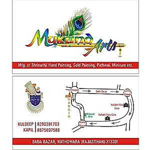 ShreeNathji Chandaniya Gatta hand wood painting gold leaf large wood painting with frame and LED