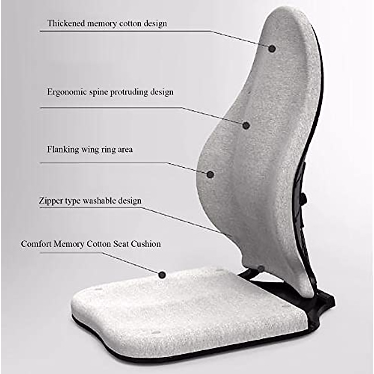 Lumbar Support Pillow for Office Chair, Memory Foam Back Cushion for Lower Back Pain Relief Car Seat Back Support, Lower Back Pillow for Gaming Chair Wheelchair (C)