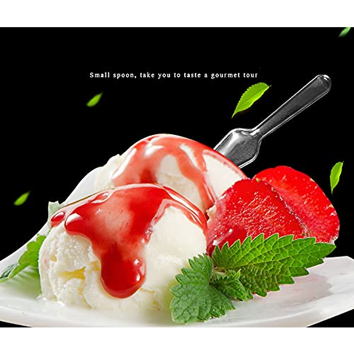 ericotry 500Pcs 7.5cm/3inch Mini Clear Mini Plastic Spoons Disposable Tasting Spoon Scoops for Dessert Ice Cream Appetizer Cake Spices Food Supply