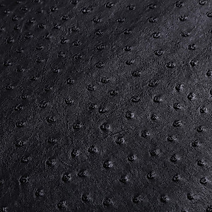 Black Faux Leather Ostrich Fabric 54" Width 1.0mm Thickness Marine Vinyl Upholstery Leather for Handcrafts, DIY, Tooling, Sewing, Hobby Workshops, Crafting Wallets(Pre-Cut 36"x54")