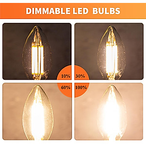 ALAMPEVER E26 LED Bulb 60 Watt, B11 Chandelier Light Bulbs, 2700K Soft White Candelabra LED Bulbs, 6 Pack Candle Light Bulbs