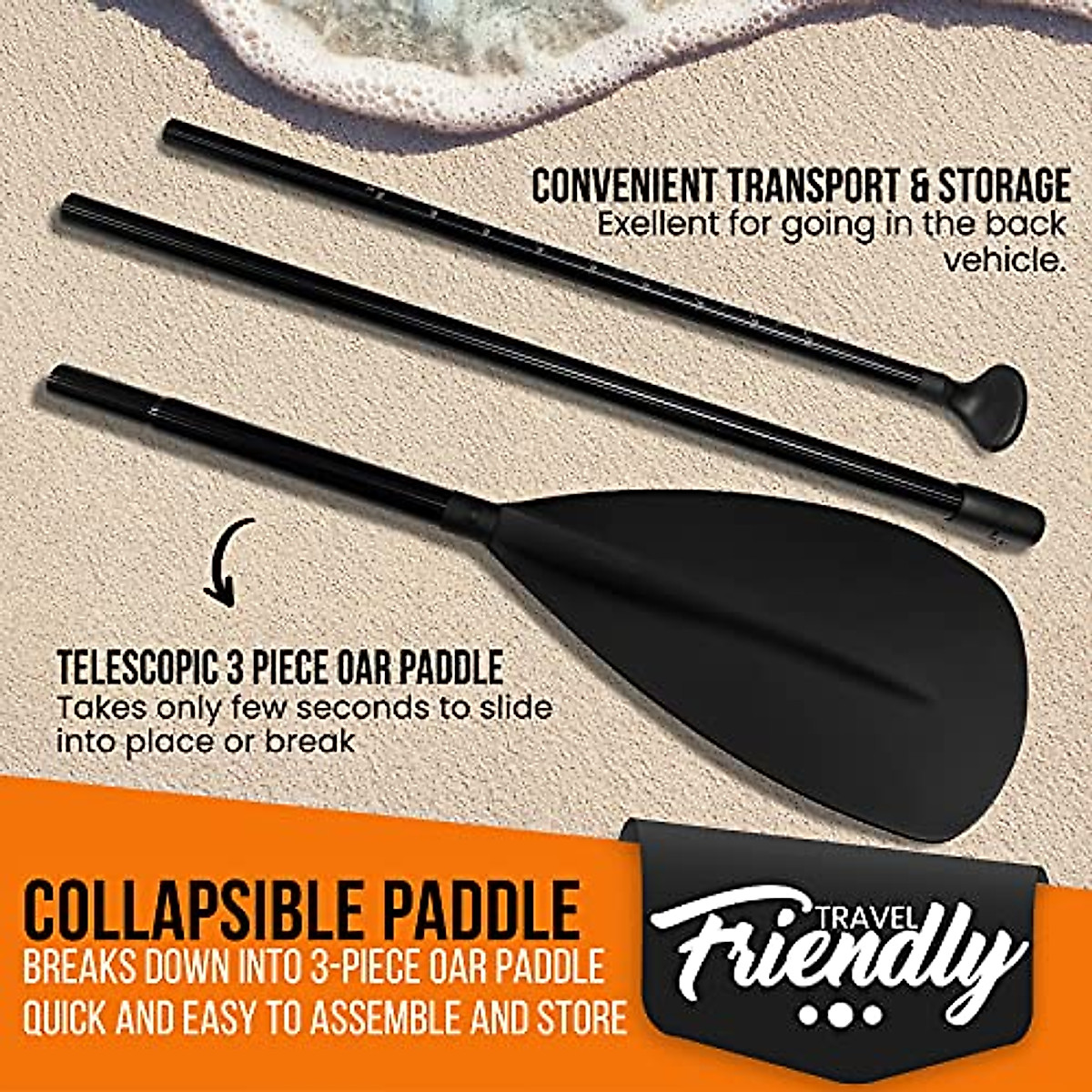 SereneLife Stand Up Paddle-Board Adjustable Paddle - Adjustable Water Paddle Oar SLSUPB06 & SLSUPB08 Free-Flow Inflatable SUP Stand Up Water Paddle-Board PRTSLSUPB0608PDL Blue