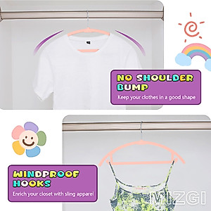 MIZGI Velvet Baby Hangers 50-Pack,No Shoulder Bump Children‘s Hangers for Baby,Infant&Toddler Clothes,Durable Space Saving Non Slip Kids Hangers,Felt Rounded Clothes Hangers for Everyday Closet Use