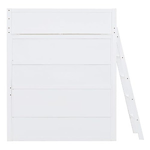 Ball & Cast Full Size Loft Bed with Stair & Safety Guardrail,Solid Wood Bedframe W/Desk & Storage Shelves,Space-Saving,Easy Aseembly,Multifunctional Furniture for Boys Girls Teens Adult Bedroom,White