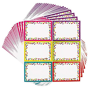 Bright Creations 144 Pieces Decorative Colorful Name Tags for Classroom – Blank Stickers to Write on for Student Desks, Bin Labels, Teacher Supplies, 6 Designs (3.5 x 2.5 Inches)