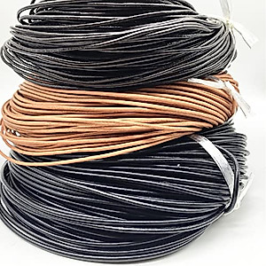 5 Yards Round Leather Cord for Keychains Beading Jewelry Making DIY Bracelet Findings Handmade Crafts Rope String