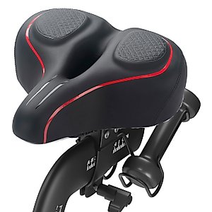 Oversized Comfort Bike Seat Most Comfortable Extra Wide Soft Foam Padded Exercise Bicycle Saddle for Men Women Senior, Universal Fit for Cruiser, Stationary, Spin Bikes & Outdoor Cycling