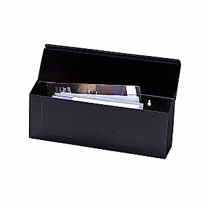 ARCHITECTURAL MAILBOXES Townhouse Galvanized Steel, Wall-Mount Mailbox, Black Small