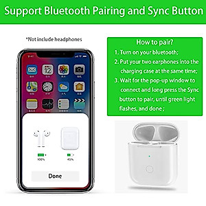 Wireless Charging Case Replacement for Airpods 1 & 2 Generation (Warm White)