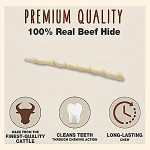 Cadet Premium Grade Beef Hide for Dogs, Long Lasting Rawhide Twist Chew Sticks, Natural Dog Chews, 5 Inch Dog Bones (34 Count)