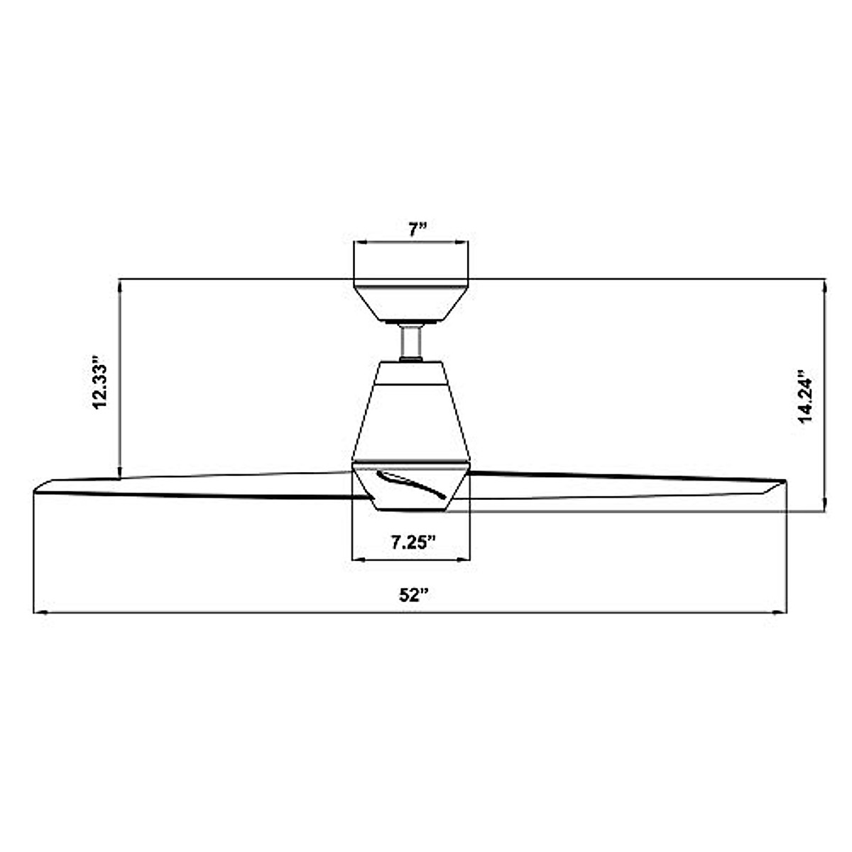 Slim Smart Indoor and Outdoor 3-Blade Ceiling Fan 52in Brushed Aluminum with 3500K LED Light Kit and Remote Control works with Alexa, Google Assistant, Samsung Things, and iOS or Android App