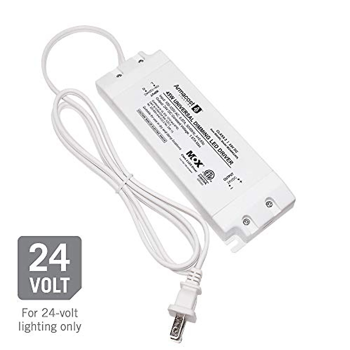 Armacost Lighting 860450 for LED Lighting, with Removable AC Cord, 45 Watt, White