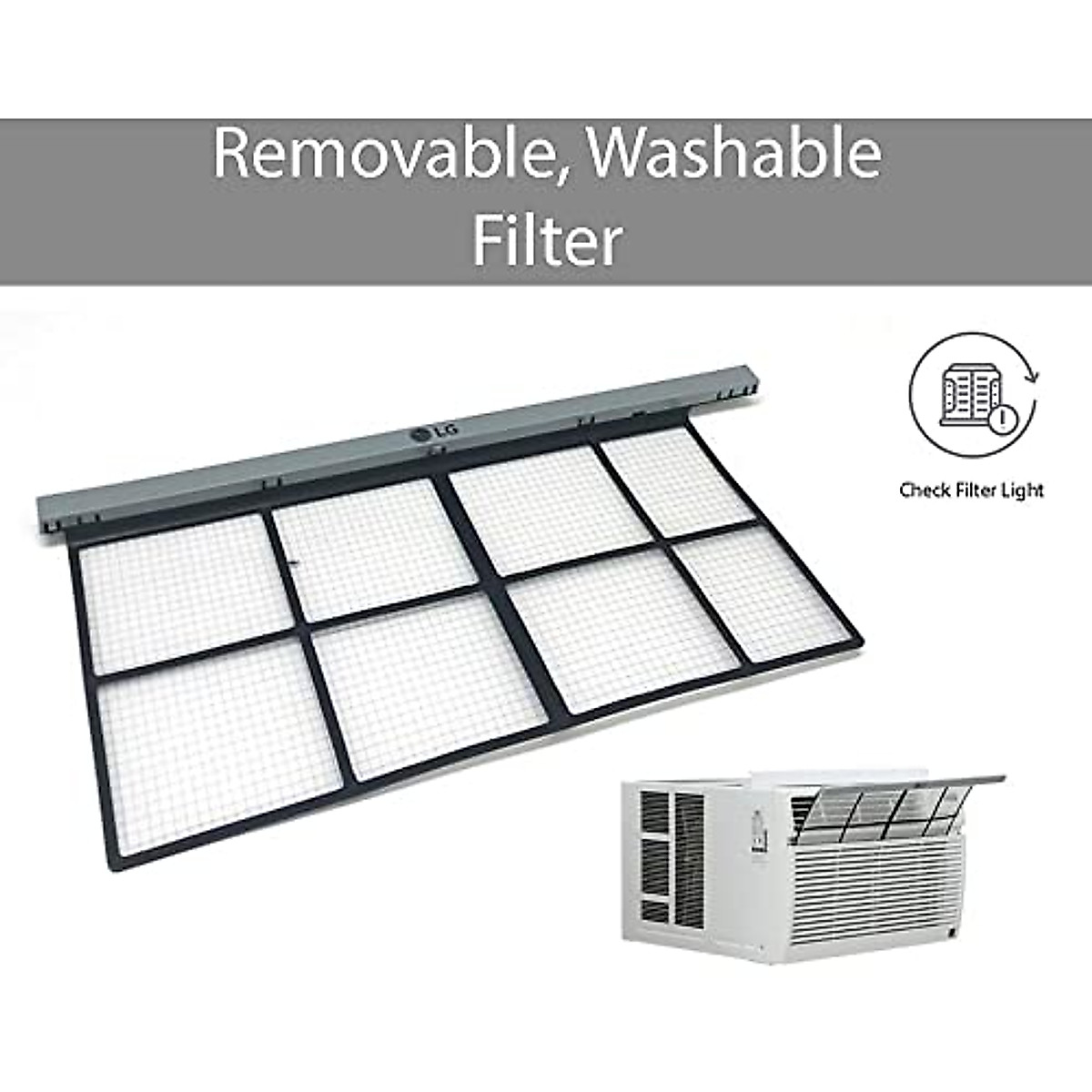 LG 10,000 BTU Window Air Conditioner, Cools 450 Sq.Ft. (18' x 25' Room Size), Quiet Operation, Electronic Control with Remote, 3 Cooling & Fan Speeds, Energy Star, Auto Restart, 115V, White