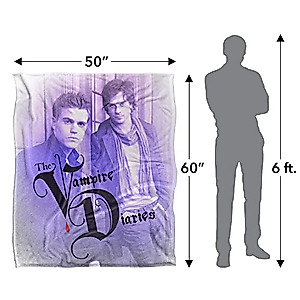 Vampire Diaries Stefan and Damon Officially Licensed Silky Touch Super Soft Throw Blanket 50" x 60"