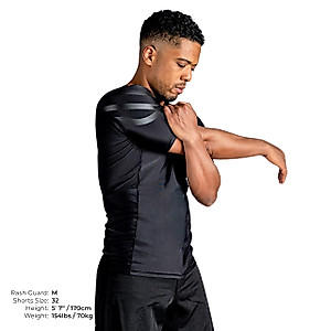 Sanabul Essentials Short Sleeve Compression Shirt for Men | Jiu Jitsu BJJ T Shirt (Large, All Black)