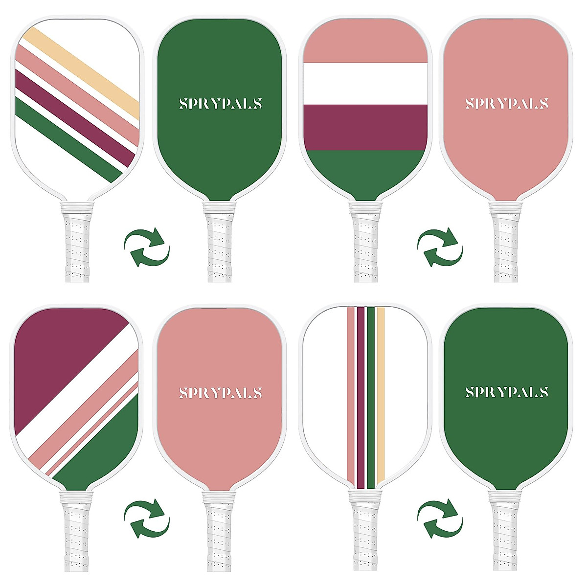 Pickleball Paddles,Sprypals Pickleball Paddles Set of 4 Premium Wooden Pickleball Paddle with Pickleball Balls & Portable Pickleball Bag Tote for Beginners & Pros
